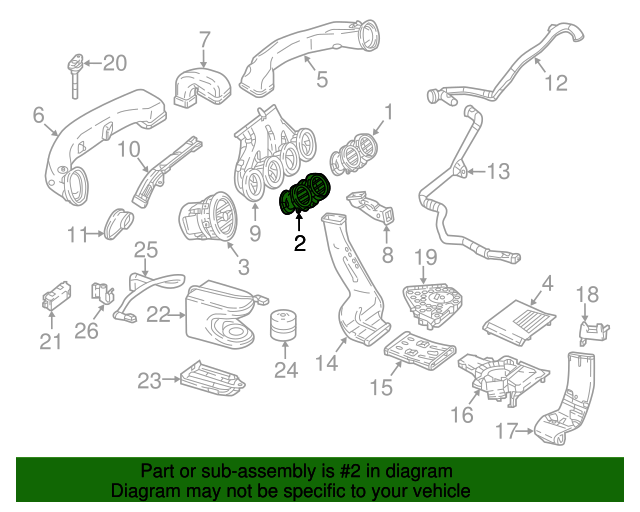 213-830-77-00 - Dashboard Air Vent 2017-2023 Mercedes-Benz ...
