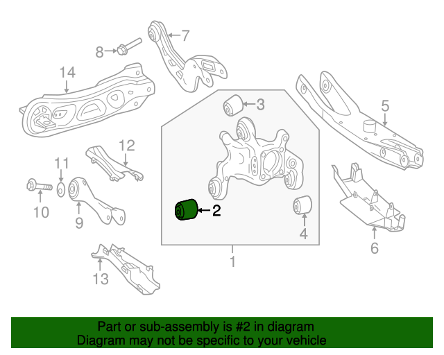 246-352-02-65 - Knuckle Assembly Lower Bushing 2014-2020 Mercedes-Benz ...