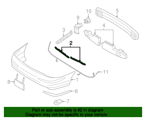 2000-2004 Jaguar S-Type Bumper Cover Mount Bracket XR87648 ...