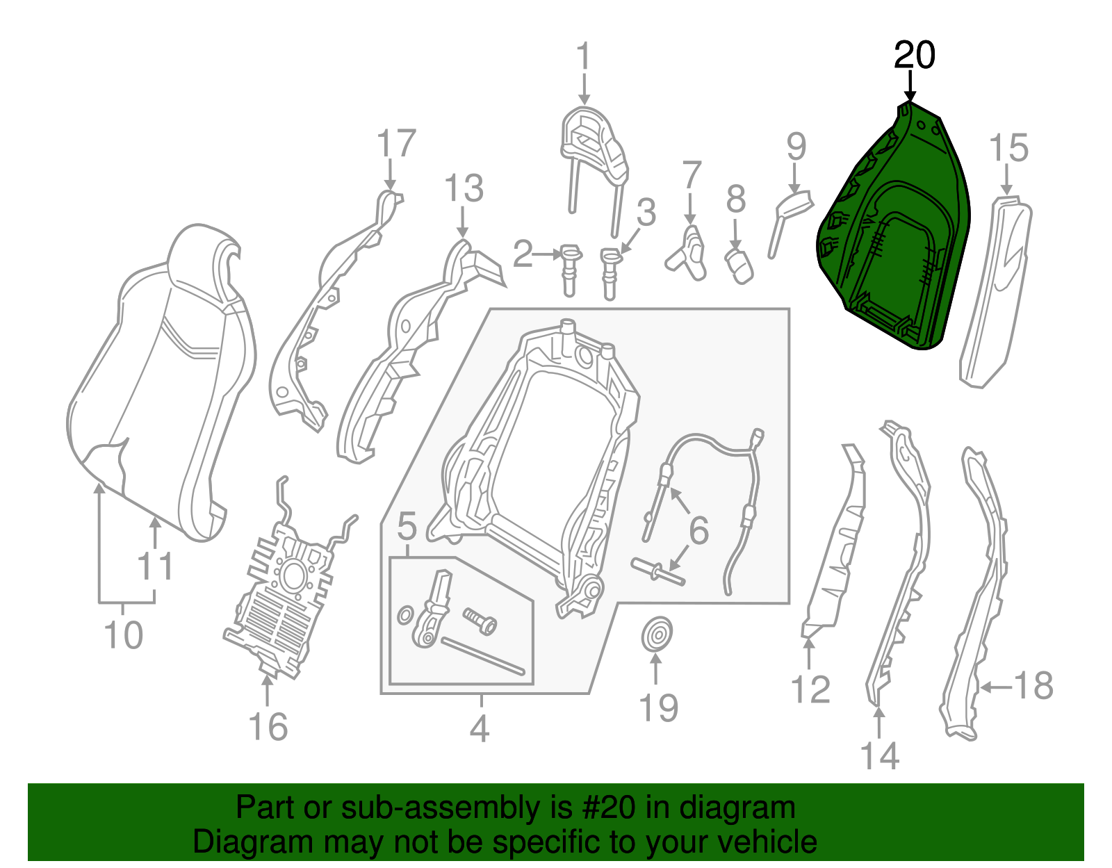 8S0-881-969-L-ME9 - Seat Back Panel 2016-2023 Audi | AutoNation Parts