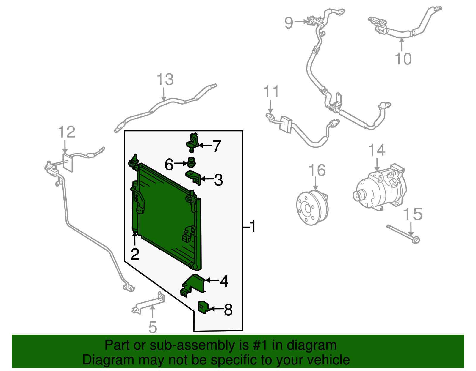 2007-2014 Toyota FJ Cruiser Condenser Assembly 88460-35380 | Toyota ...
