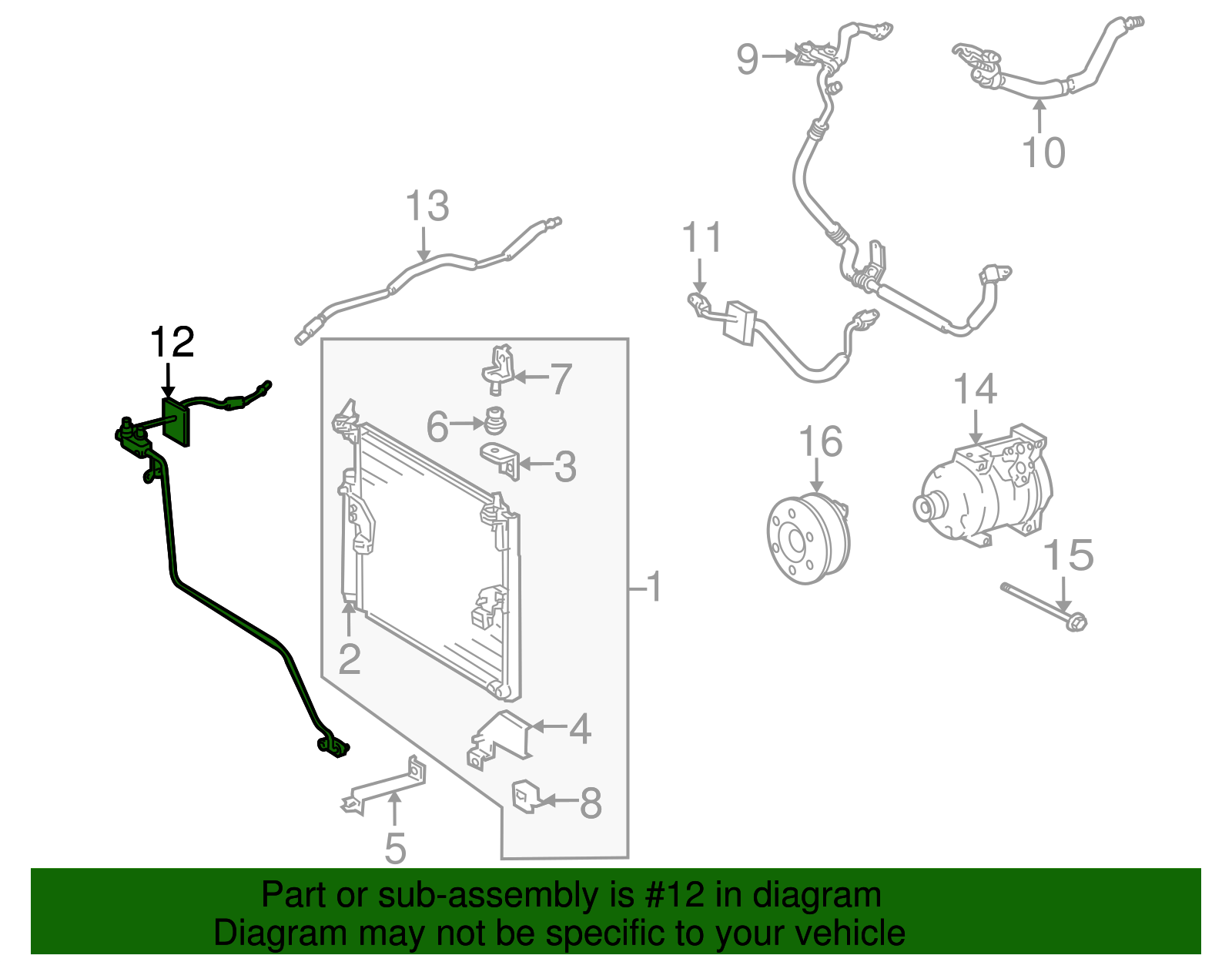 Genuine Toyota Tube Assembly, Air Conditioner part# 88710-35660 for ...