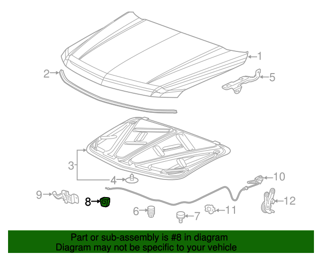2015-2020 Chevrolet Hood Side Bumper 22756674 | GMPartsDirect.com