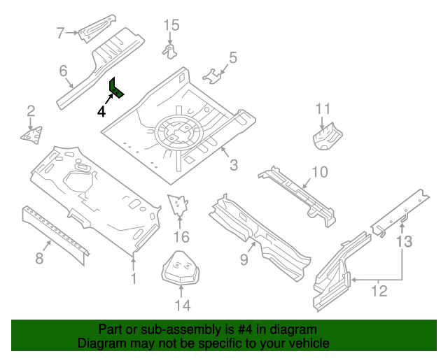 2013-2019 Nissan Sentra Rear Floor Pan Bracket G43L8-3SGMA | Temecula ...