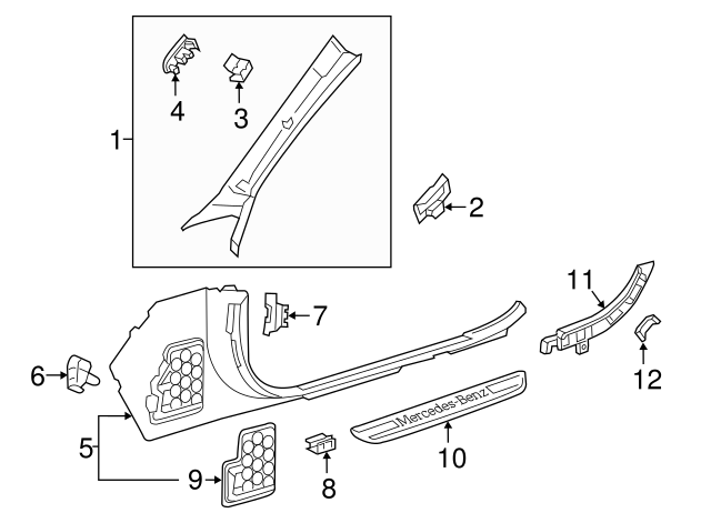 205-680-91-08 - Scuff Plate 2017-2023 Mercedes-Benz | AutoNationParts.com
