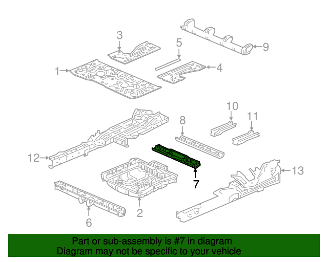 65710-THR-A00ZZ - Cross-Member A, Middle Floor 2018-2021 Honda Odyssey ...