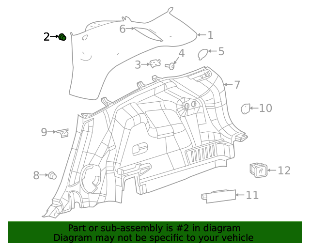 2014-2020 Mopar Lower Quarter Trim Retainer 68139270AA | TascaParts.com