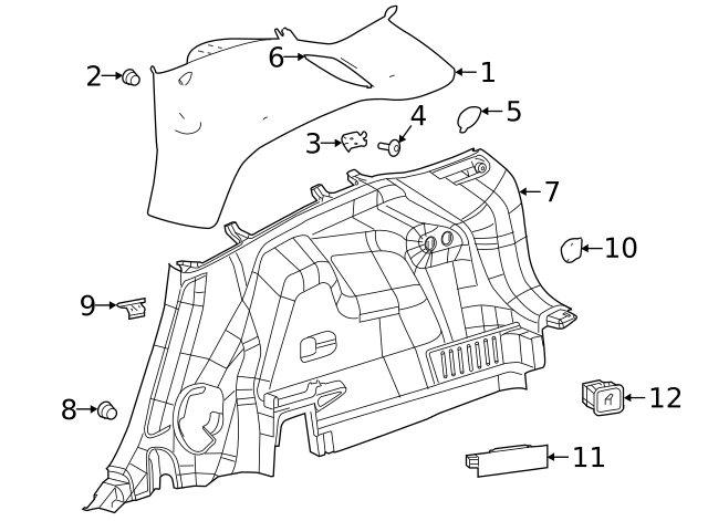 2014-2020 Mopar Lower Quarter Trim Retainer 68139270AA | TascaParts.com