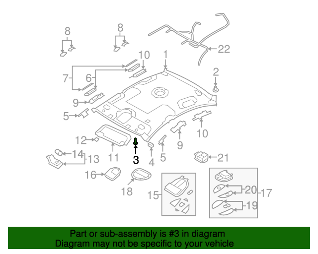 Genuine Headliner Retainer Clip for 2009-2016 Hyundai | Part# 85746 ...