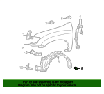 90189-06214 - Fender Liner Grommet 2000-2025 Toyota | Longo Toyota Parts