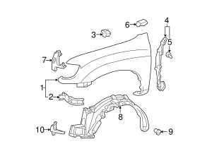 53875-0C010 - Fender Liner - 2000-2006 Toyota Tundra | Sparks Parts