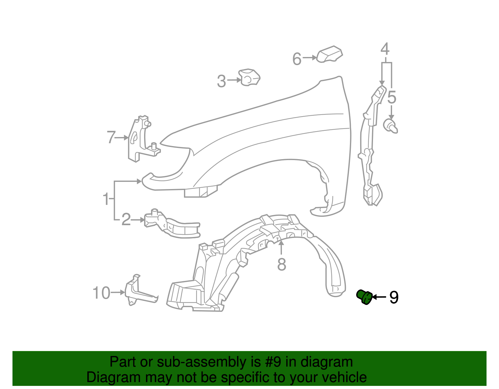 Genuine Toyota Fender Liner Grommet part# 90189-06214 for 2000-2025 ...