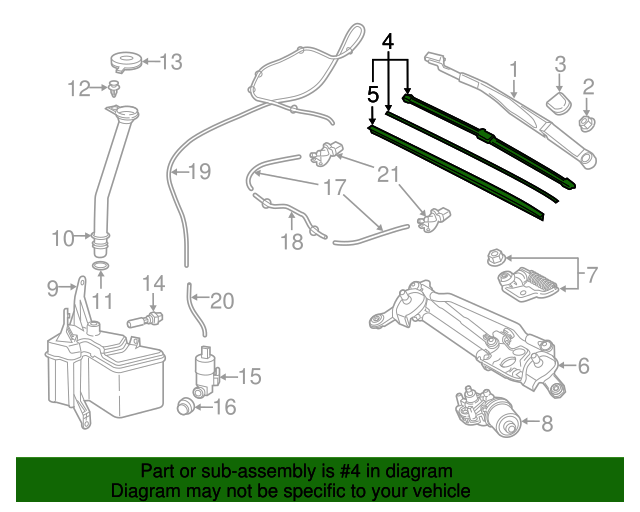 85212-F4011 - Windshield Wiper Blade (Right, Front) 2018-2022 Toyota C ...