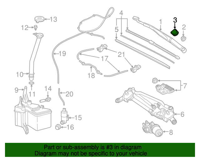2018-2022 Toyota C-HR Wiper Arm Cap 85292-0F010 | Toyota Parts Center