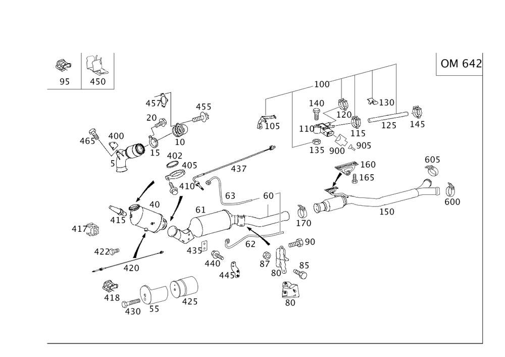 2007-2017 Mercedes-Benz Pipe Clamp, Exhaust Sys 202-490-08-41 ...