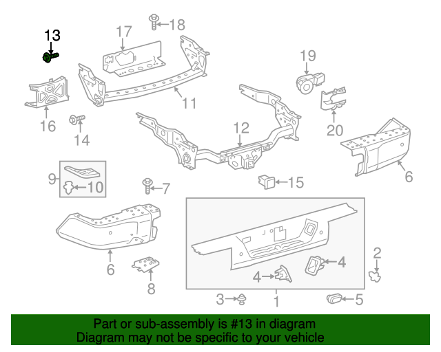 90119-A0219 - Bumper Upper Bolt - 2007-2021 Toyota Tundra | Sparks Parts