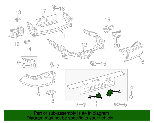 2014-2020 Toyota Tundra Lamp Bezel 52155-0C040 | OEPartsQuick