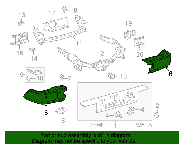 52152-0C040 - End Cap - 2014-2021 Toyota Tundra | OEM Genuine Toyota Parts