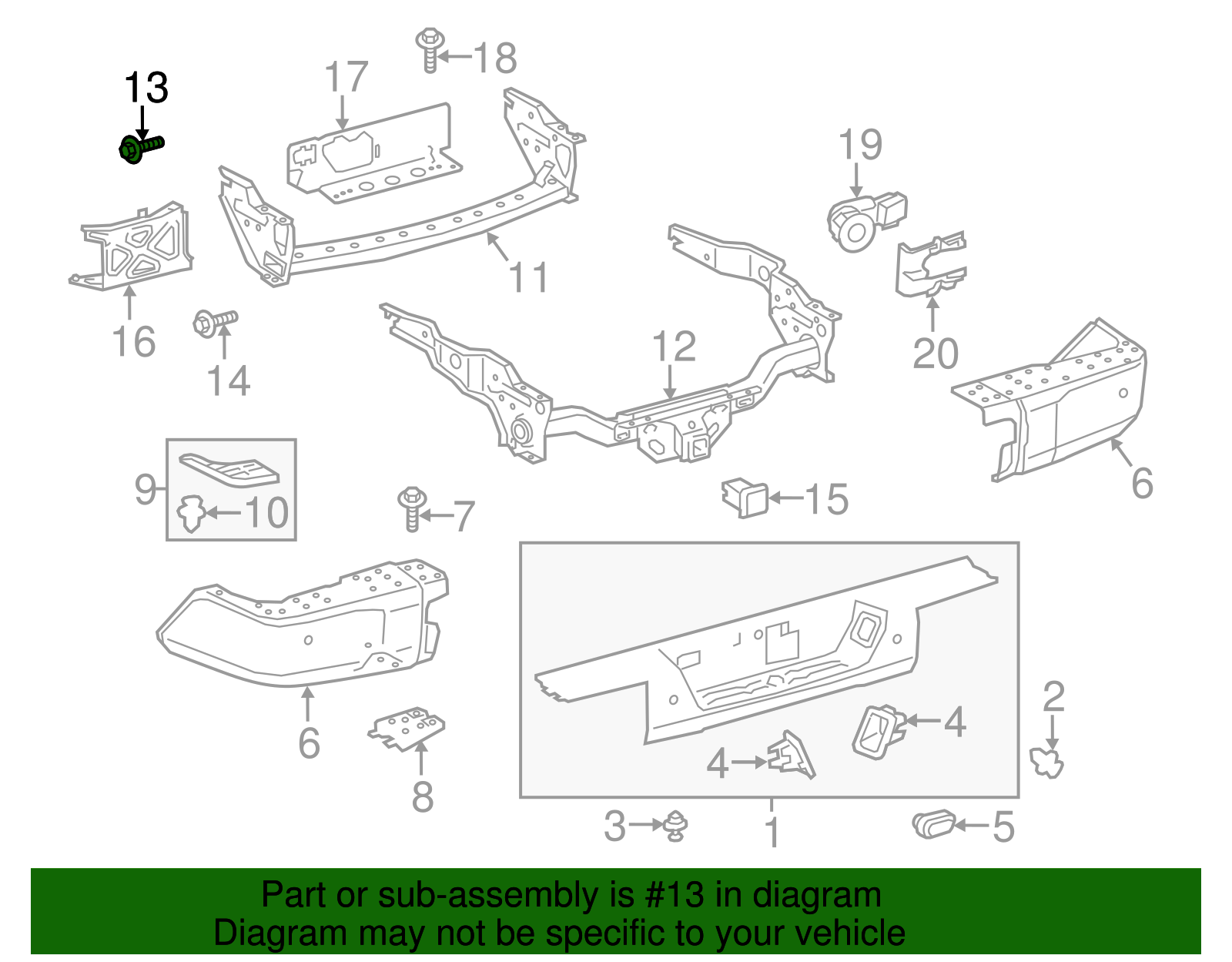 2007-2021 Toyota Tundra Bumper Upper Bolt 90119-A0219 | Toyota Parts Center
