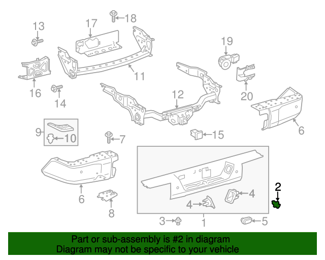2002-2020 Toyota Lower Center Pillar Trim Clip 90467-06165-C0 | Toyota ...