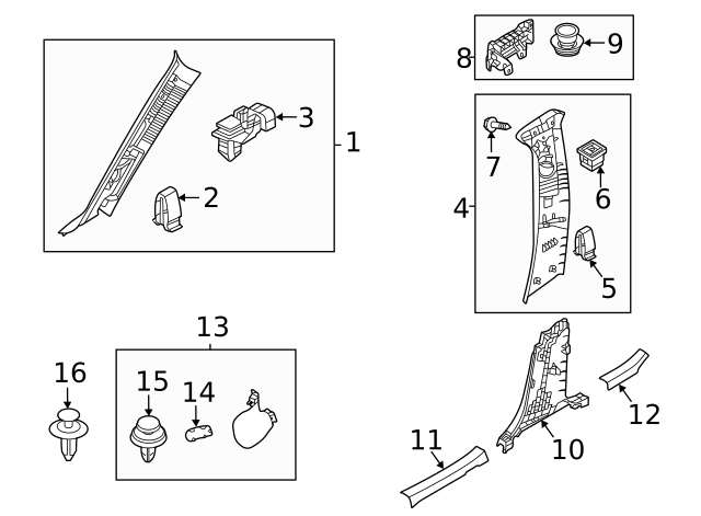 2020-2023 Mazda CX-30 Windshield Pillar Trim DGH9-68-160-75 | OEM Parts ...