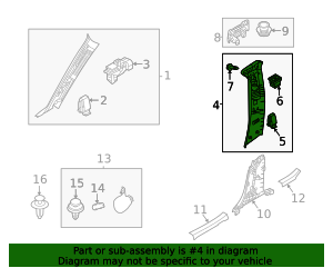 2020-2024 Mazda CX-30 Upper Center Pillar Trim DGH9-68-210A-02 ...