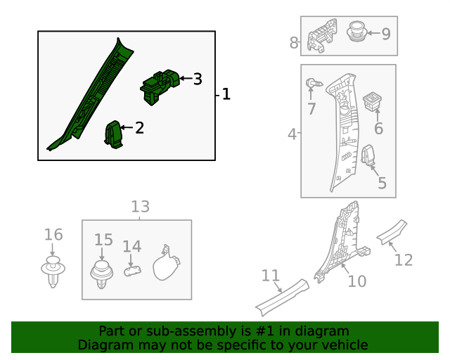 2020-2023 Mazda CX-30 Windshield Pillar Trim DGH9-68-160-75 | OEM Parts ...