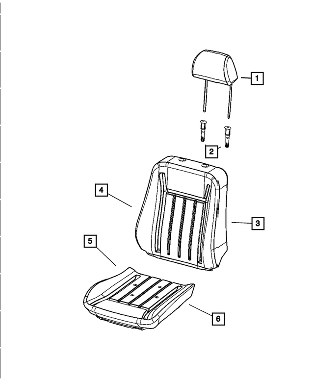 2014-2023 Mopar Seat Back Foam, Right 68260746AC | Mopar Estores