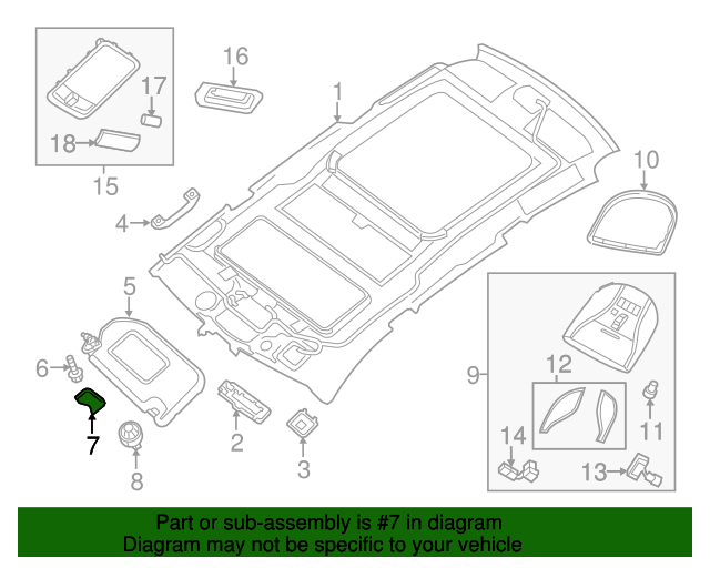 2019-2020 Infiniti Sun-Visor Cover 96420-5NA0A | INFINITI Parts ...