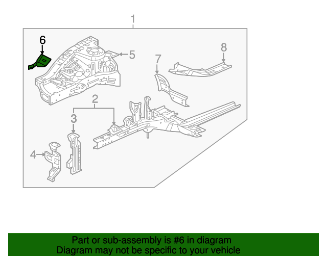 2017-2020 Kia Cadenza Cross-Member - Driver's Side (LH) 64334-F6000 ...