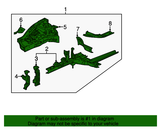 64500-F6000 - Apron/Rail Assembly 2017-2019 Kia Cadenza | Kia.Parts Store