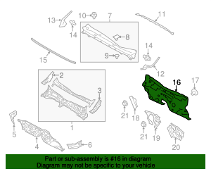 2012-2017 Subaru Engine Compartment Insulation 90815FJ220 | Subaru ...