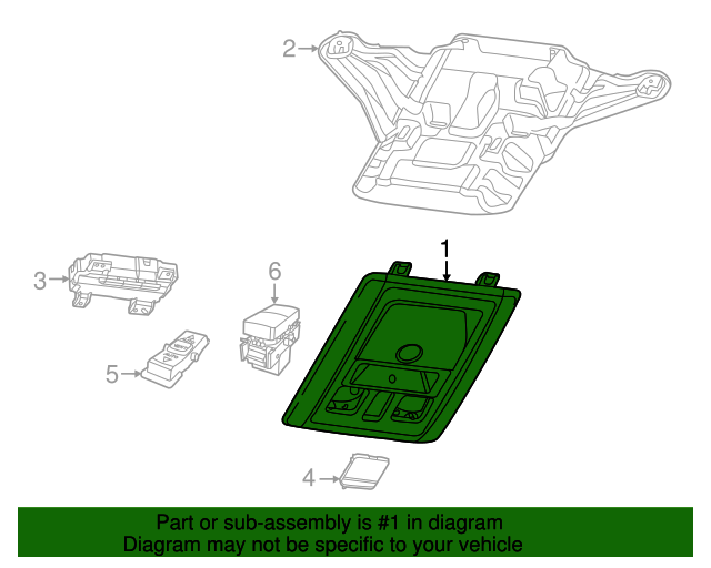 2016-2020 Ram Overhead Console 5SK71BD1AA | TascaParts.com
