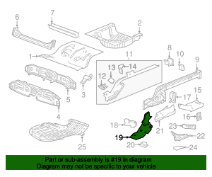 23292704 - Passenger Side Underbody Rear Side Rail Extension 2016-2023 ...
