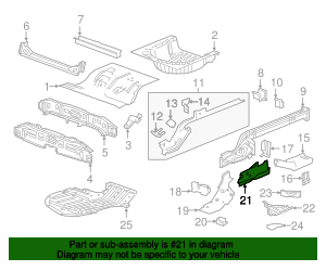 2016-2022 Chevrolet Malibu Passenger Side Rocker Inner Panel Rear ...