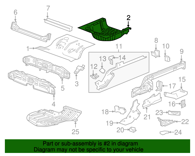 2016-2019 Chevrolet Malibu Rear Floor Rear Panel 84003315 ...