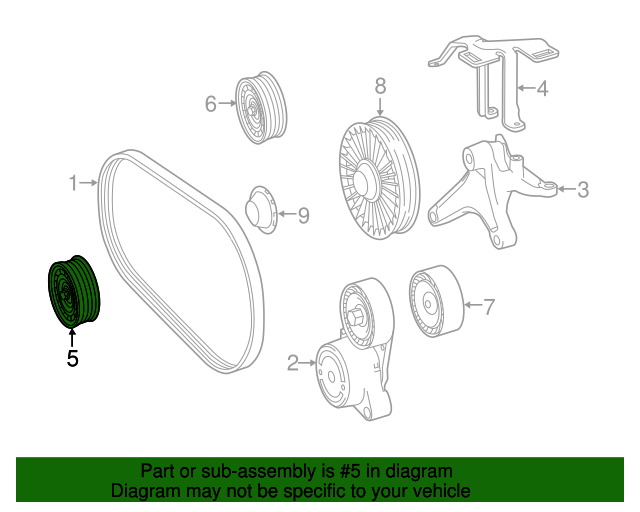 278-202-02-19 - Serpentine Idler Pulley 2011-2020 Mercedes-Benz ...
