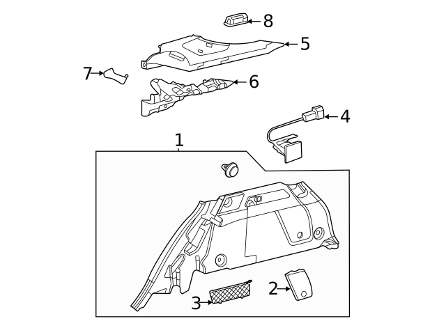 167-890-19-00 - Upper Trim Reinforcement 2021-2023 Mercedes-Benz ...