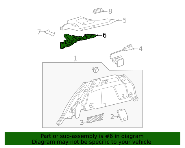 167-890-19-00 - Quarter Panel Trim Panel Bracket 2021-2023 Mercedes ...