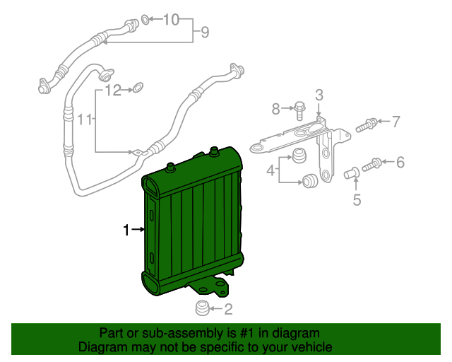 4G0-117-021-B - Oil Cooler 2014-2018 Audi RS7 | Audi OEM Parts