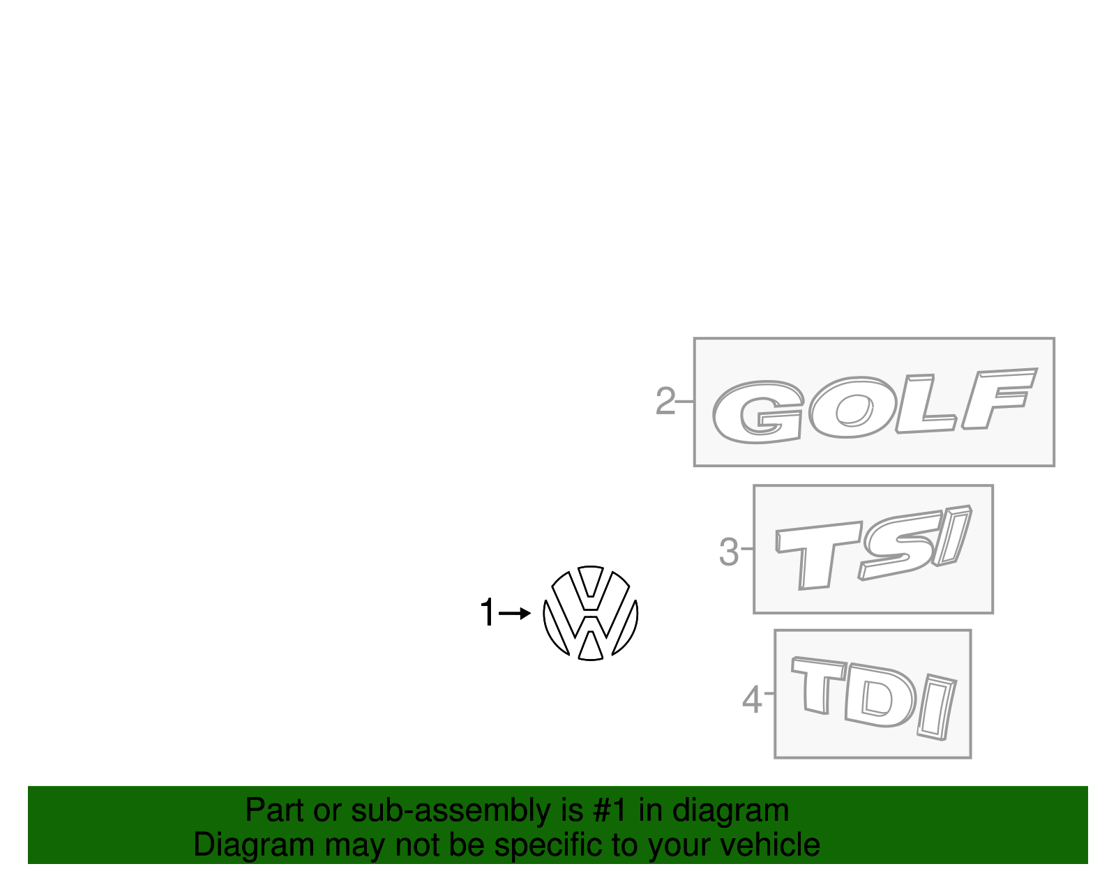 2015-2017 Volkswagen 40 Years Of Golf - Back Window Sticker 5G0-853-279 ...