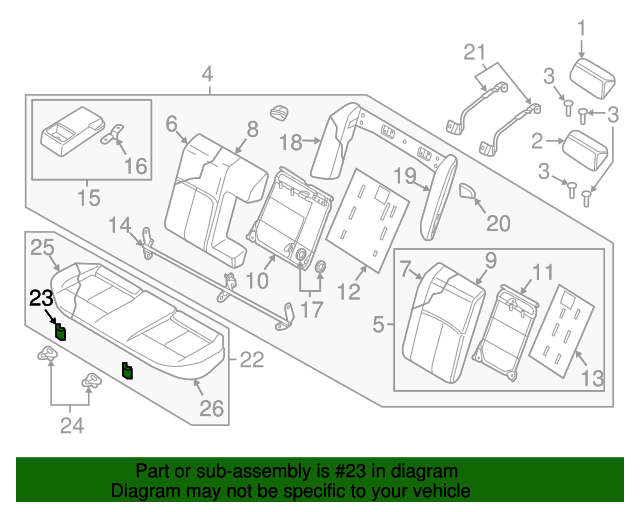 1995-2023 Nissan Cushion Assembly Hook 88304-0M001 | Nissan Parts Plus