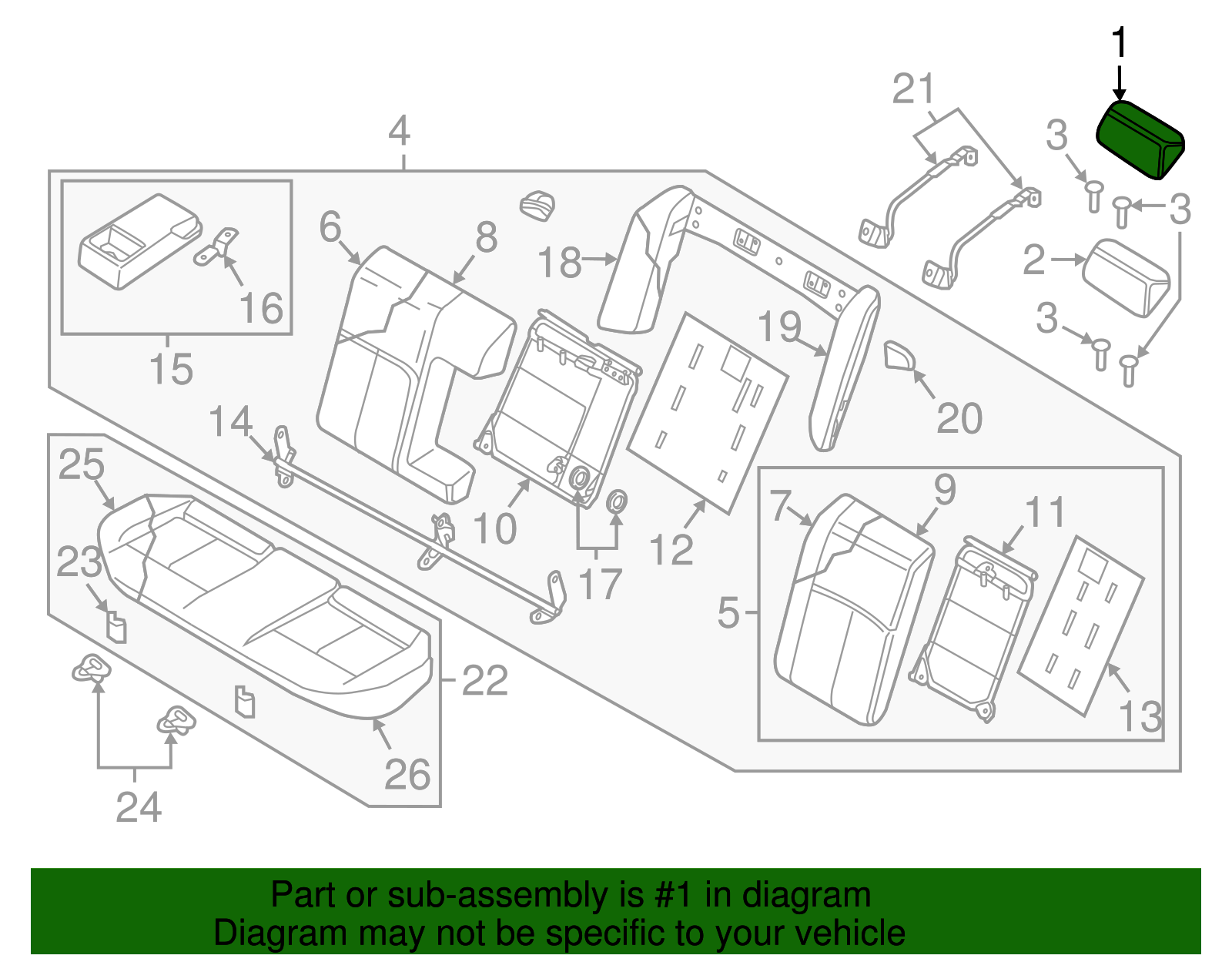 2016-2020 Nissan Maxima Headrest, Outer 86430-4RA0B | Nissan RVA