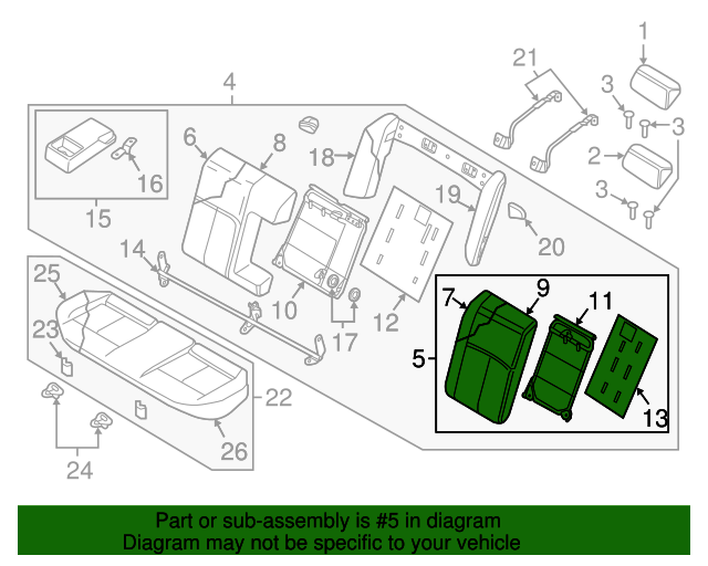 2019-2020 Nissan Maxima Seat Back Assembly 88650-9DJ2A | OEM Parts Online