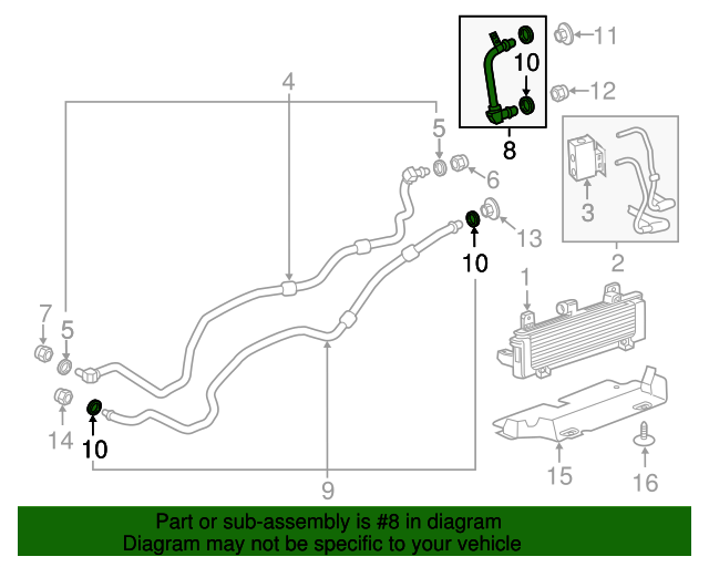 2017-2019 GM Automatic Transmission Auxiliary Fluid Cooler Inlet Line ...