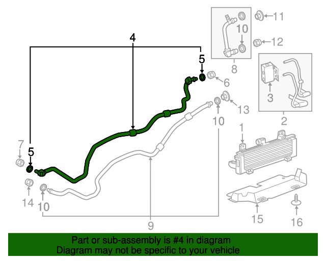 84348114 - Automatic Transmission Fluid Cooler Outlet Line 2017-2019 GM ...