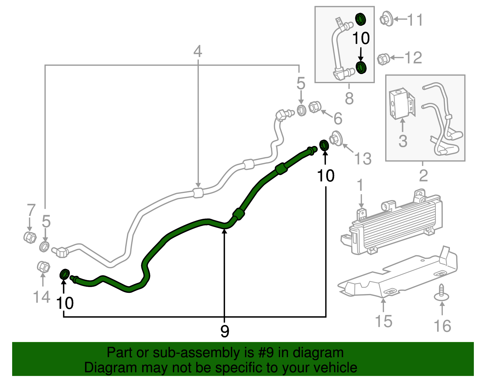 2017-2019 GM Automatic Transmission Fluid Cooler Inlet Line 84190270 ...