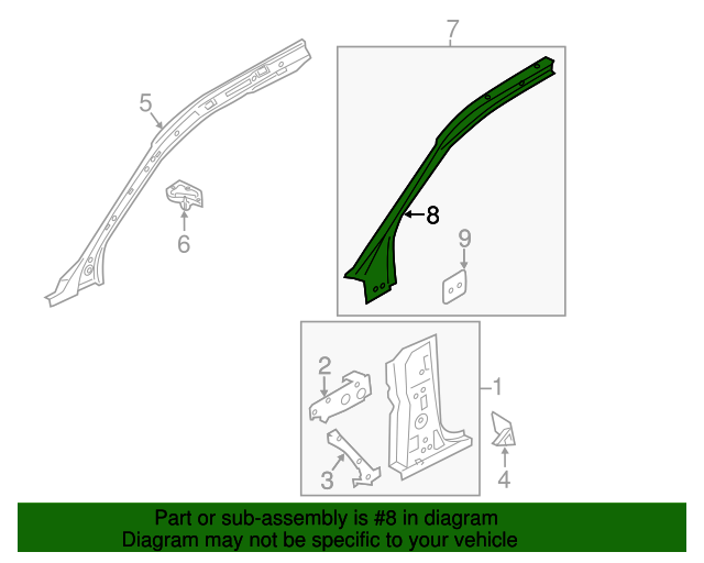 4G0-810-283-B - Windshield Pillar 2012-2018 Audi | Audi OEM Parts