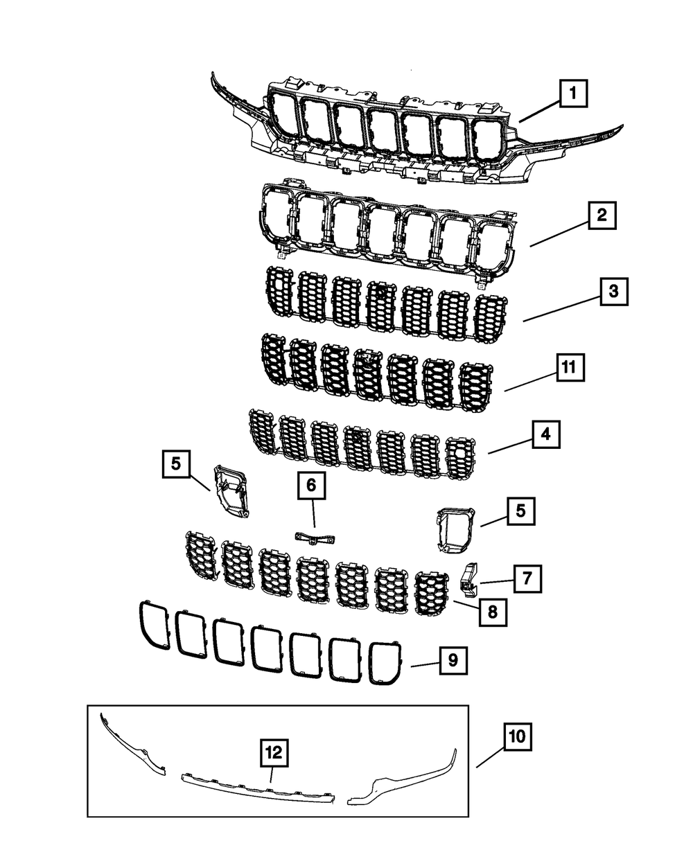 2022-2024 Jeep Grand Cherokee Grille Surround 7KF95DX8AA | My Mopar Parts