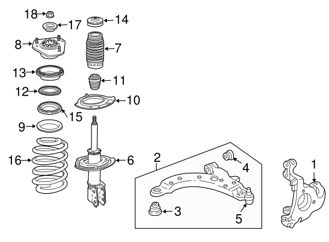 1997-2016 GM Lower Control Arm - Driver's Side (LH) 22947666 ...